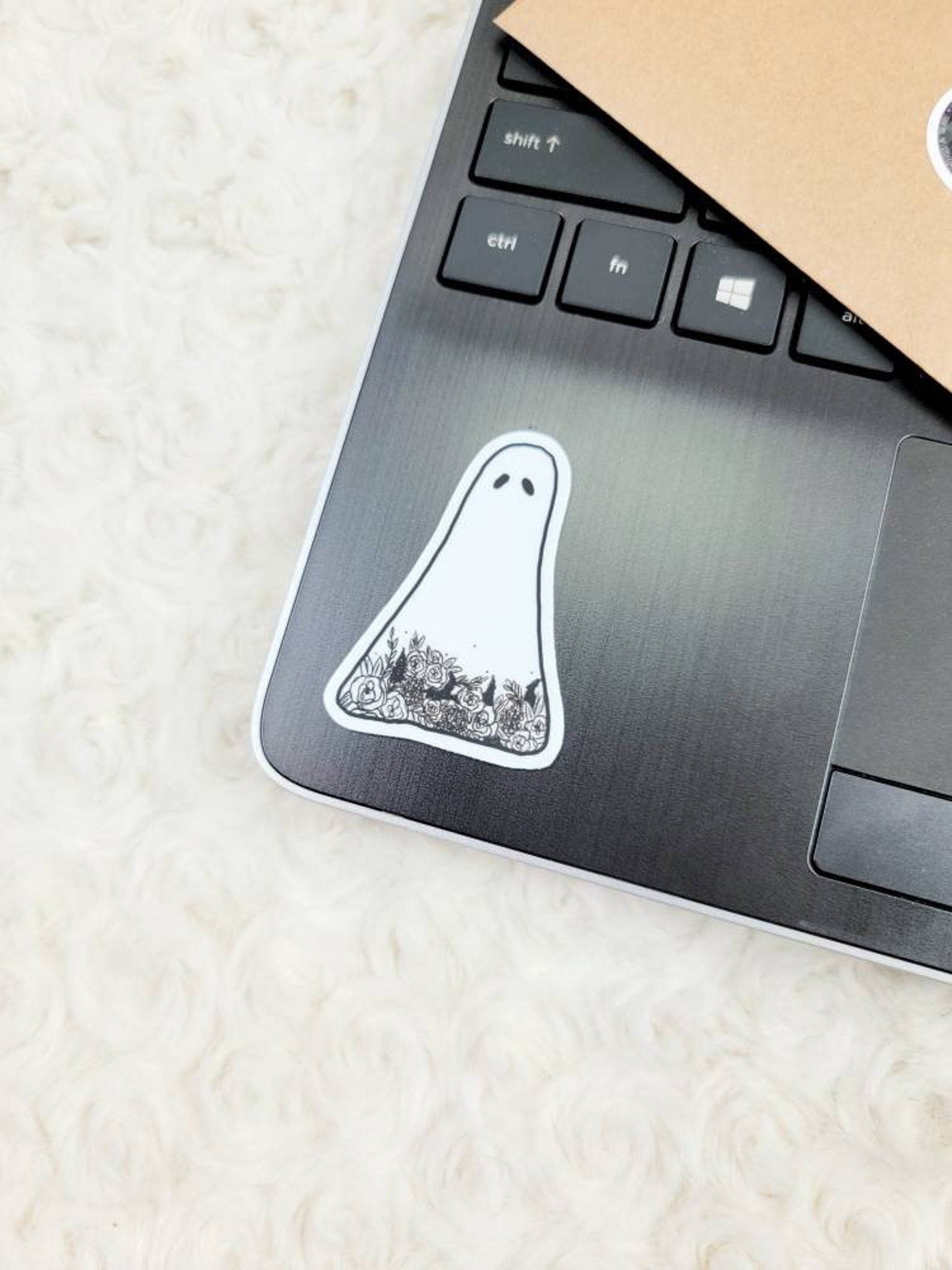 Little Ghost Floral Design Die Cut Sticker - Etsy