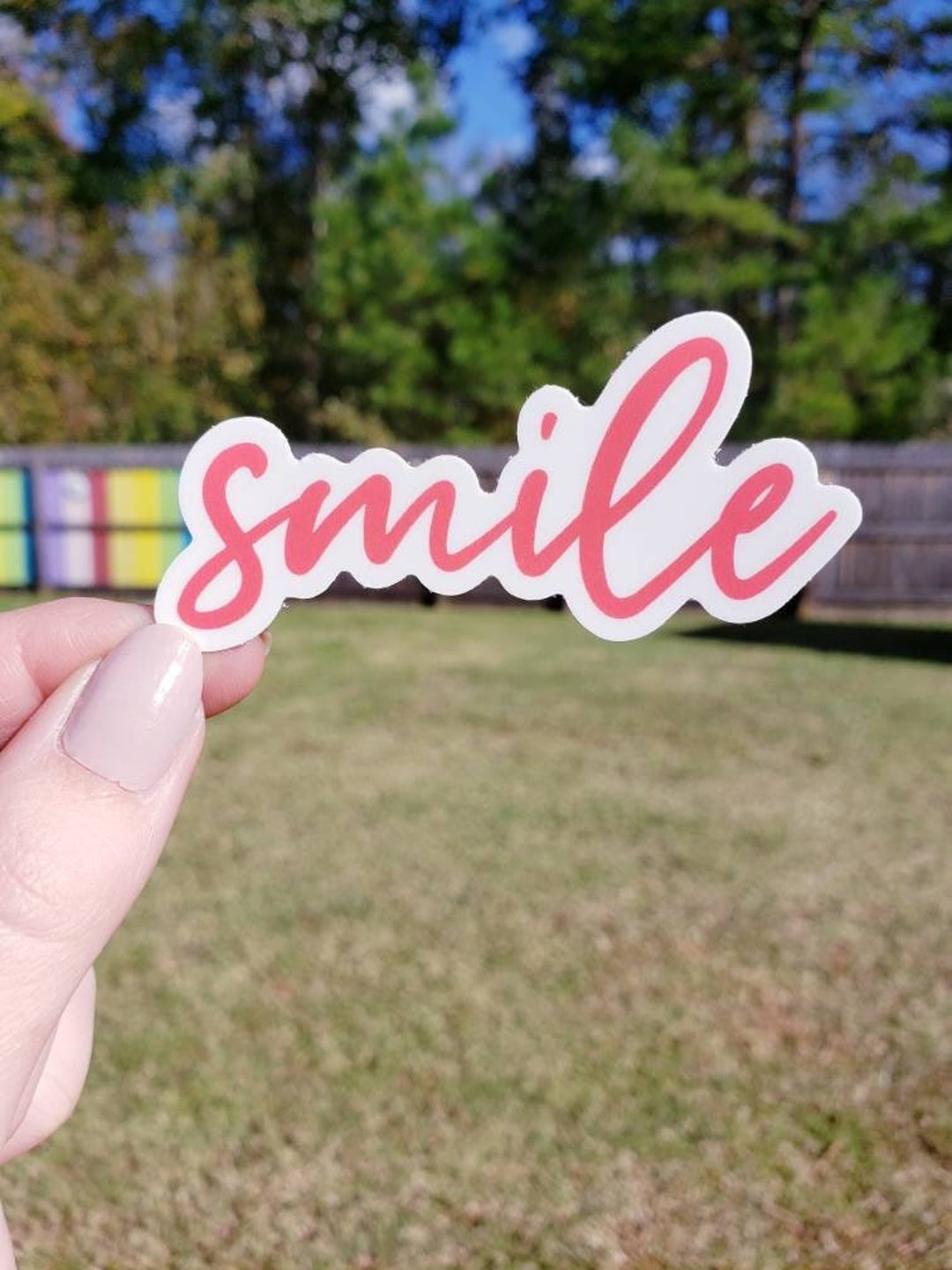 Smile Die Cut Weather Proof Sticker - Etsy