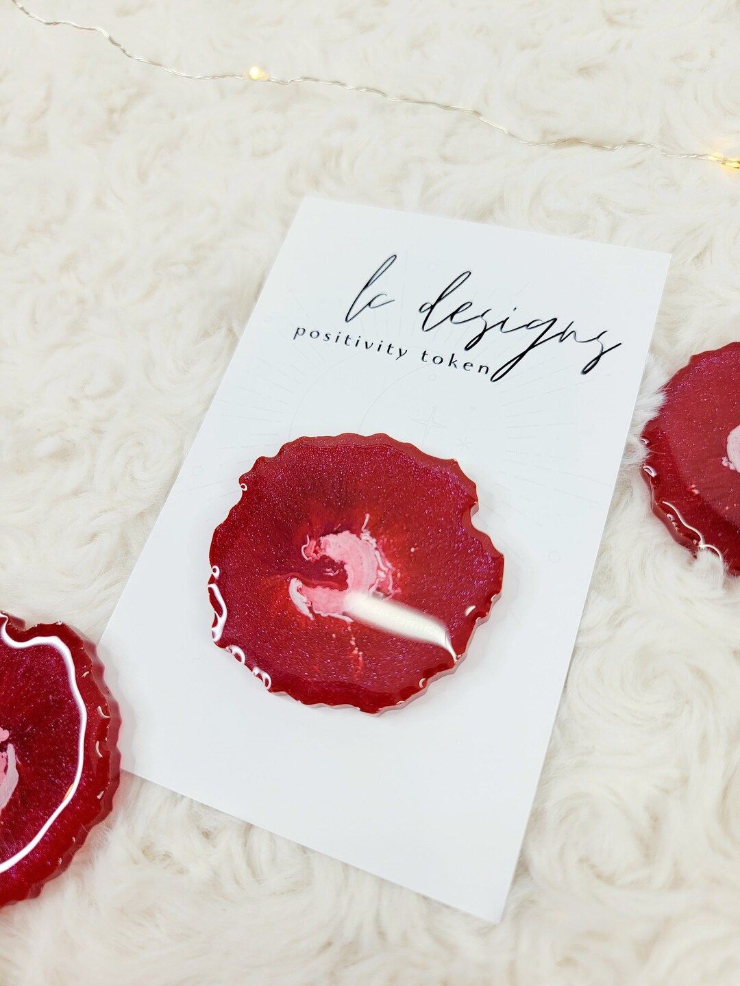 Red Shimmer Positivity Token Geode + Worry Stones - Etsy