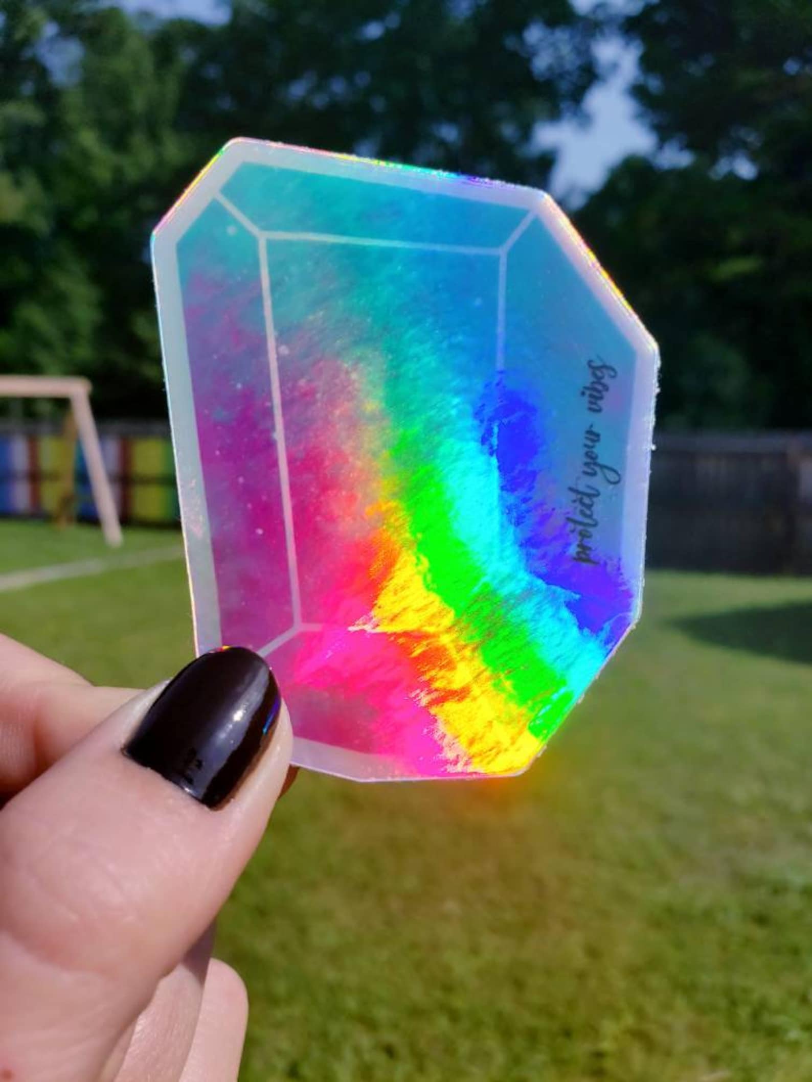 Holographic Raw Crystal Die Cut Sticker - Etsy