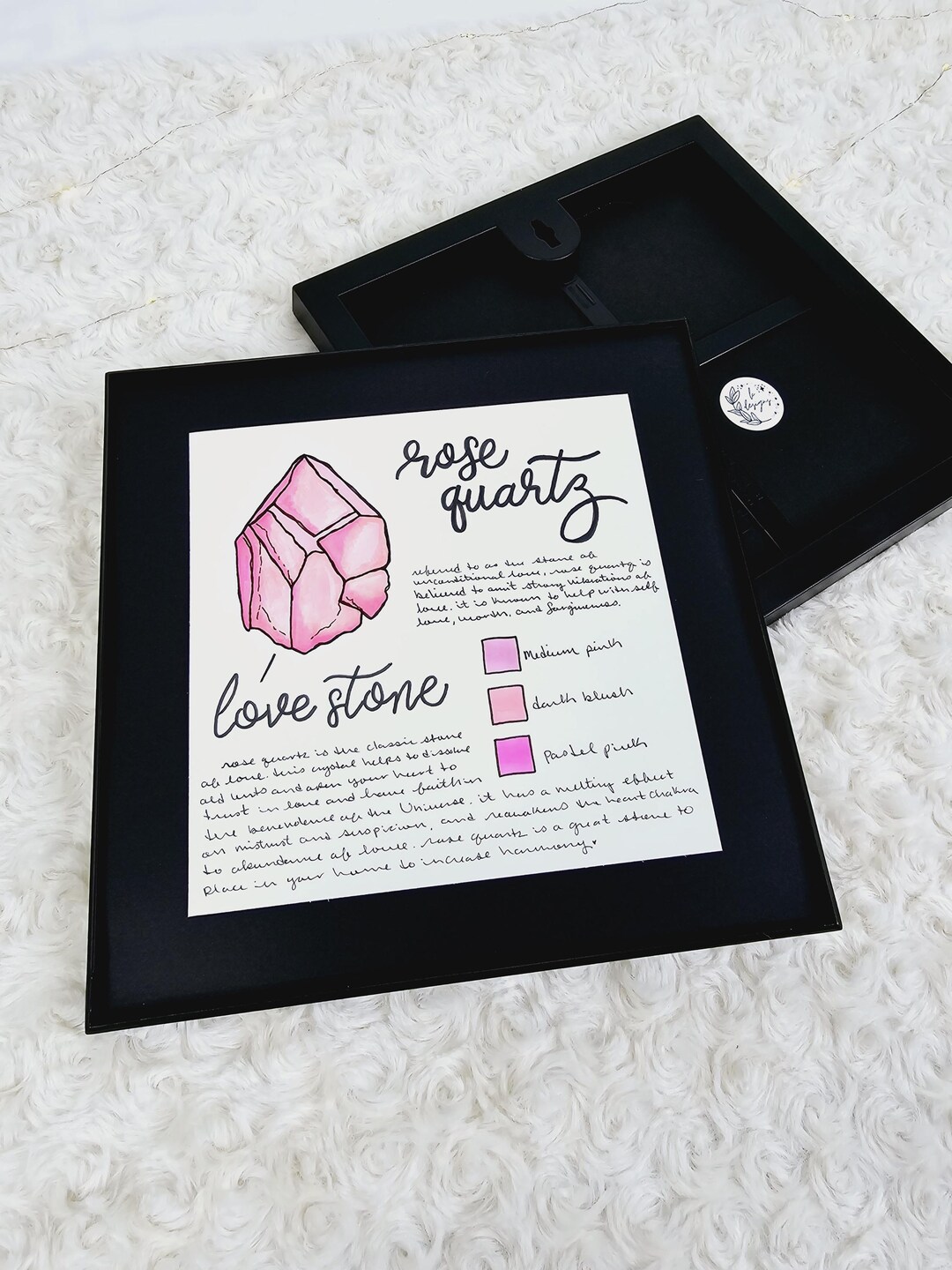 Rose Quartz Illustrated Info Graph + Hand Drawn Framed Home Decor - Etsy
