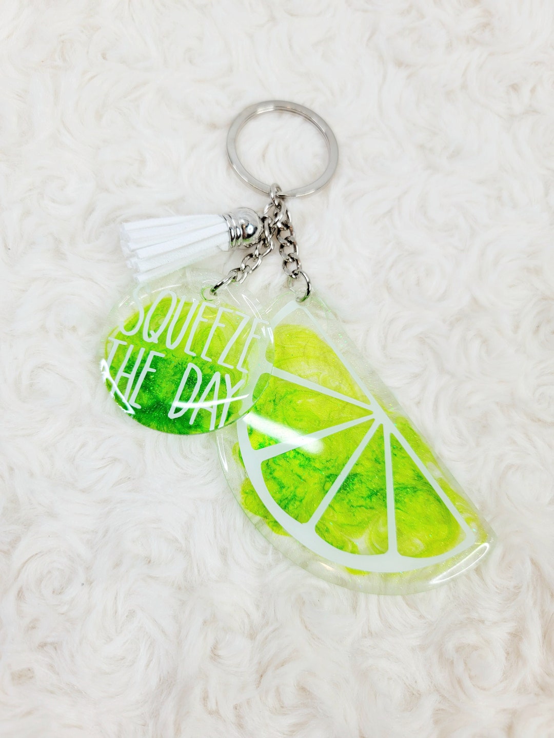 Squeeze the Day Lime Themed Acrylic Keychain - Etsy