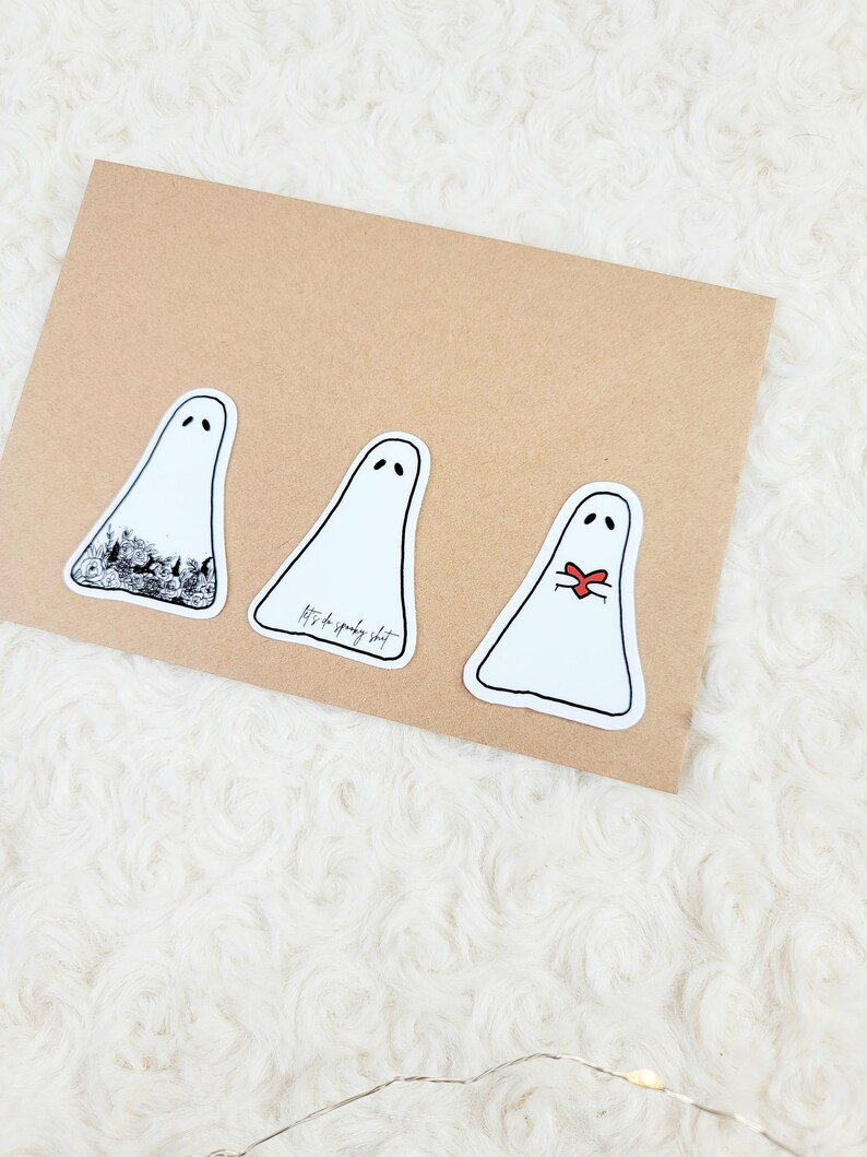 Loveable Little Ghost Heart Die Cut Sticker - Etsy