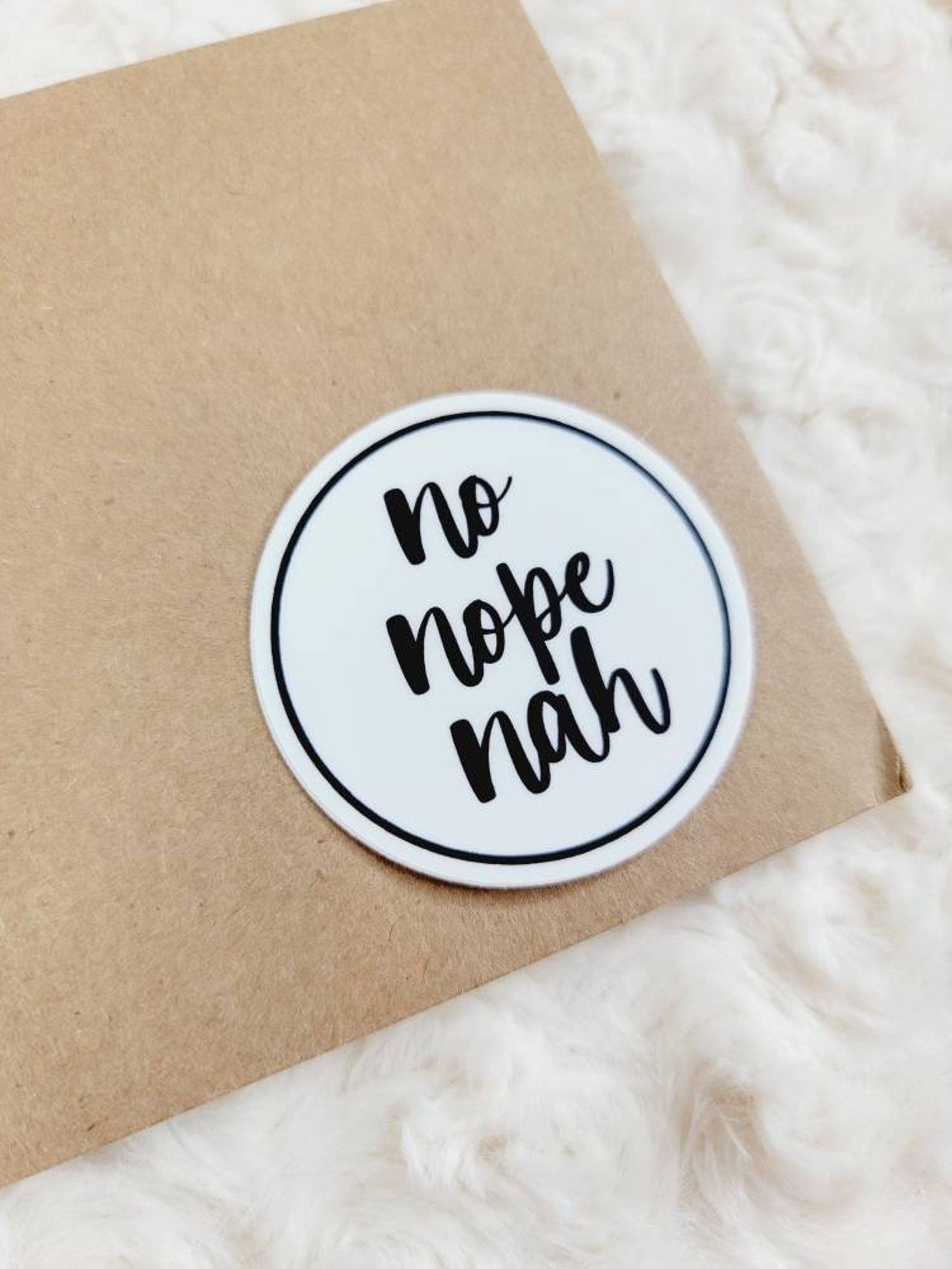 No Nope Nah Minimalist Die Cut Sticker - Etsy