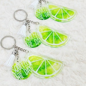 Squeeze the Day Lime Themed Acrylic Keychain - Etsy
