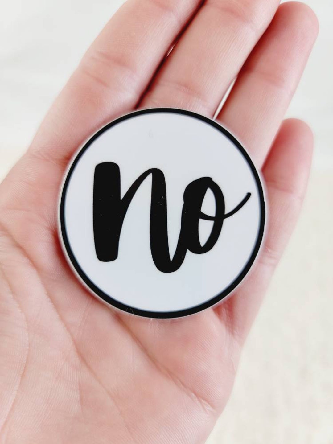 No Circle Die Cut Weather Proof Sticker - Etsy