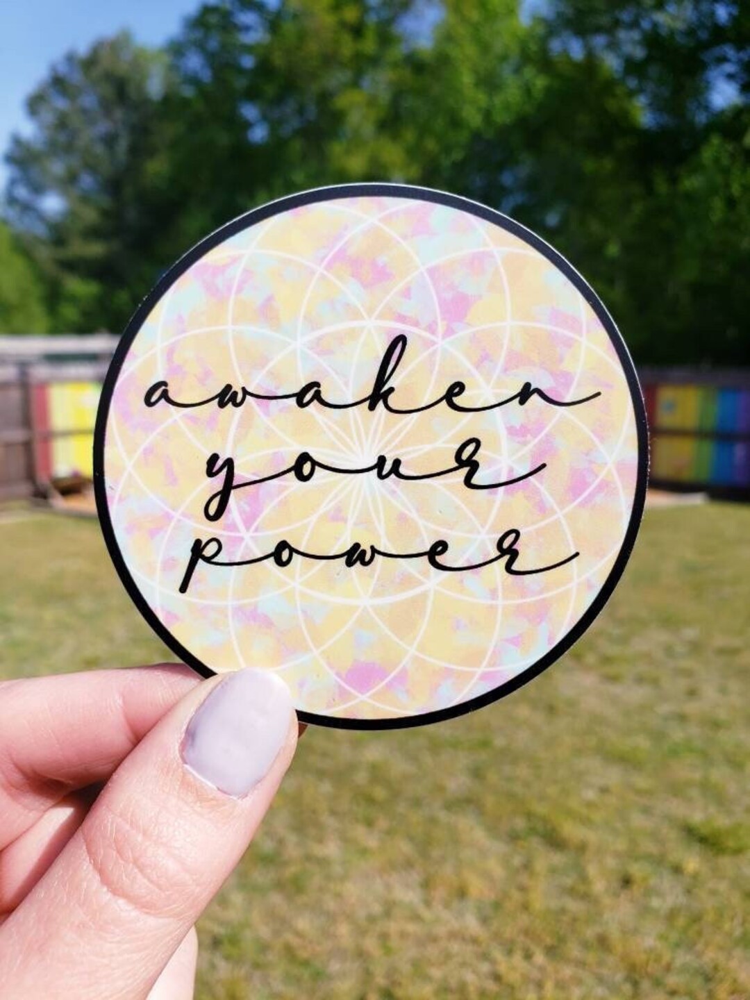Awaken Your Power Die Cut Circle Sticker - Etsy