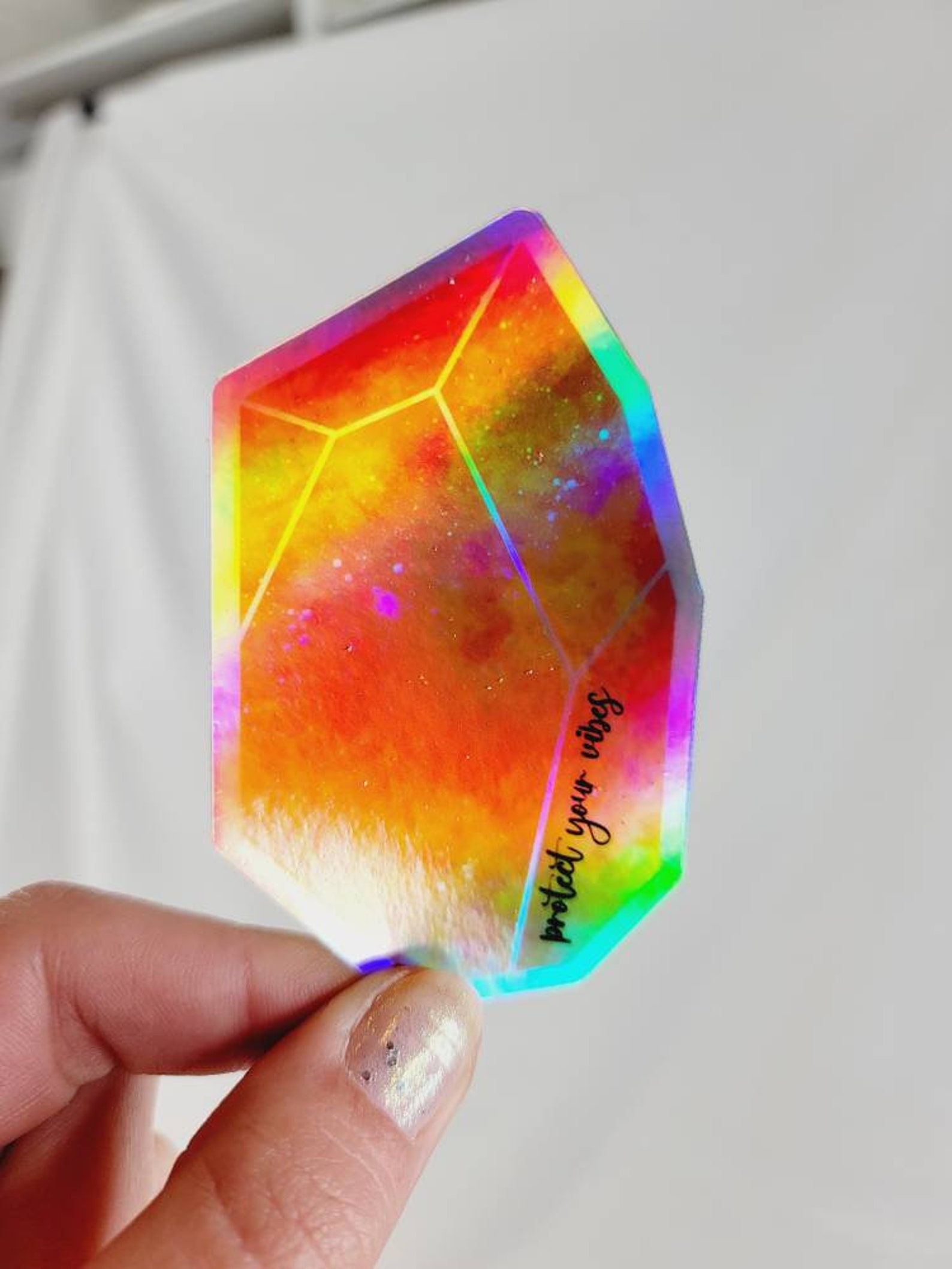 Holographic Raw Crystal Die Cut Sticker - Etsy
