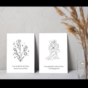 Minimalist Affirmation Card Set of 9 | Instant Digital Download ...