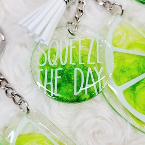 Squeeze the Day Lime Themed Acrylic Keychain - Etsy