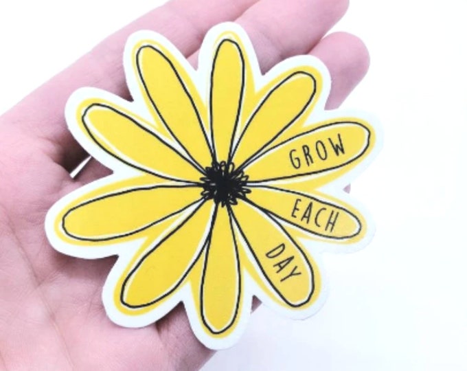 Grow Each Day Daisy Die Cut Sticker - Etsy
