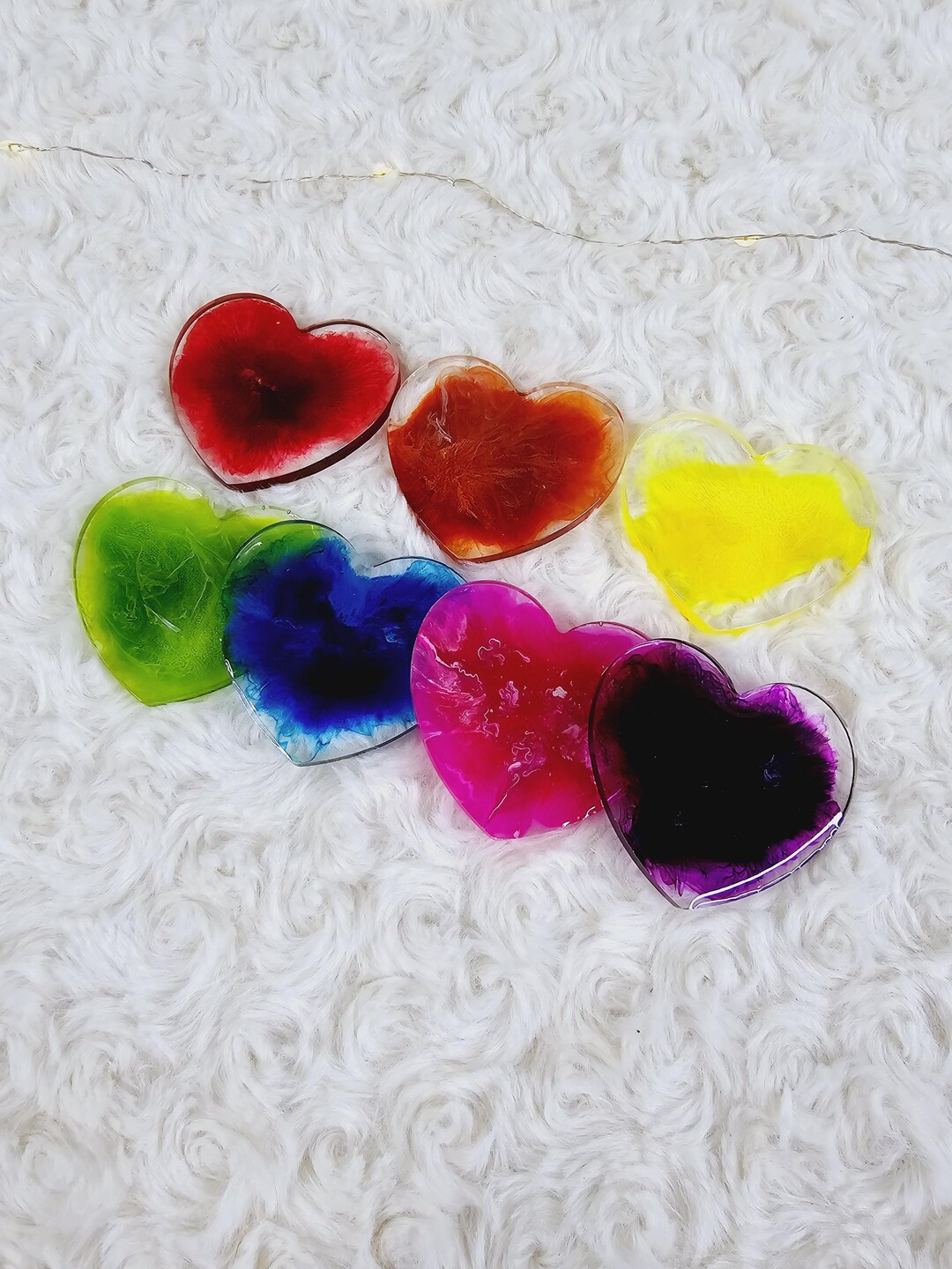 Colorful Swirls Heart Positivity Token Trinket + Worry Stones - Etsy