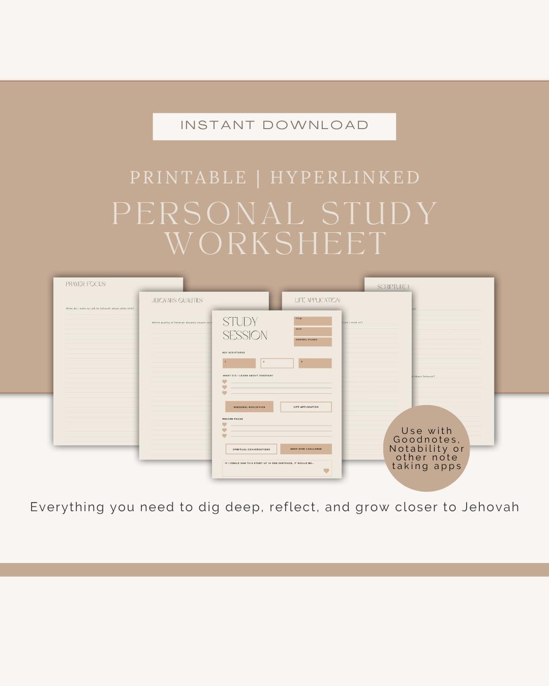 JW Personal Study Resource | Digital & Printable | Hyperlinked Bible ...