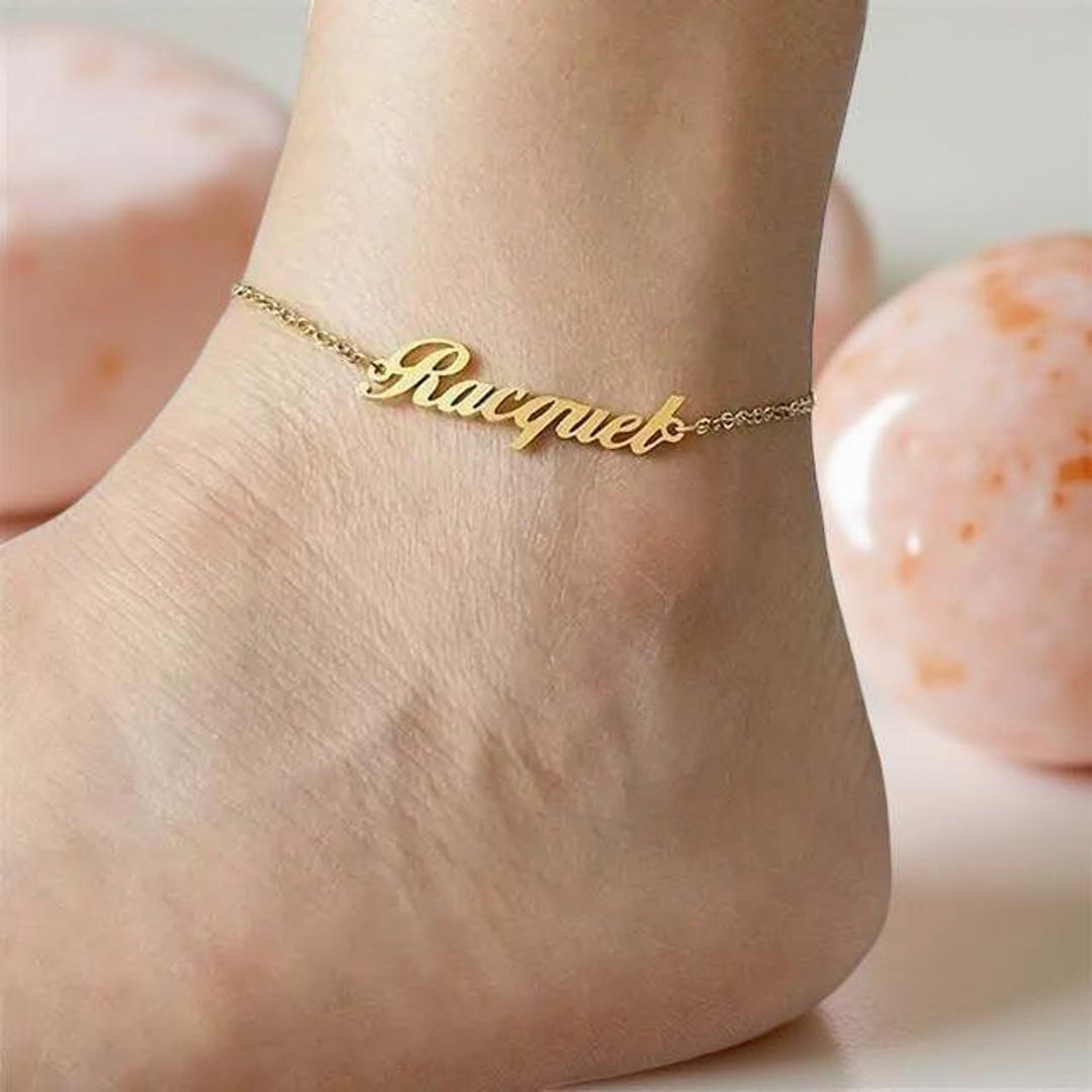 Personalized Name Anklet | Custom Name Jewelry | Dainty Ankle Bracelet ...