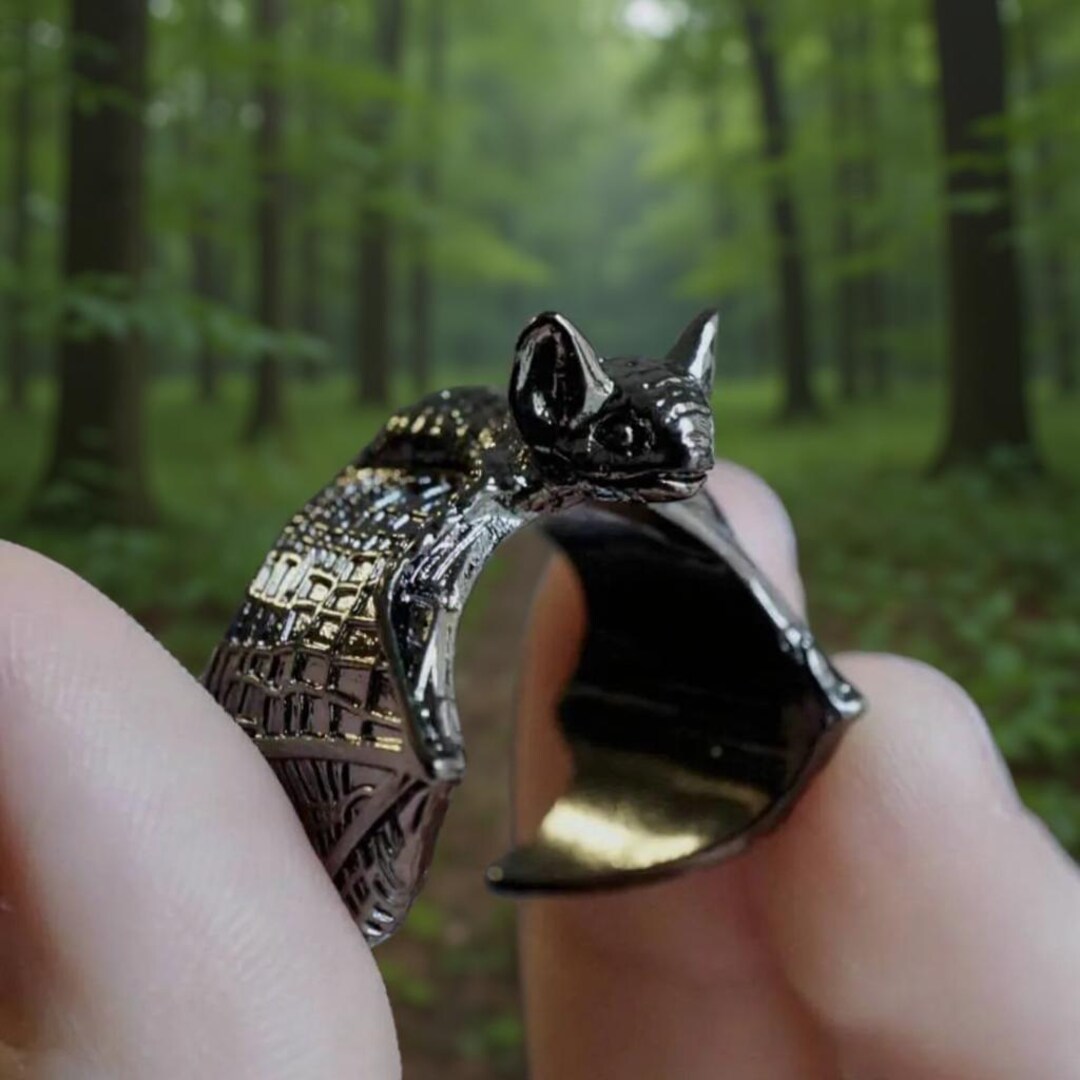 Adjustable Bat Ring | Gothic Ring for Him or Her | Spooky Halloween ...