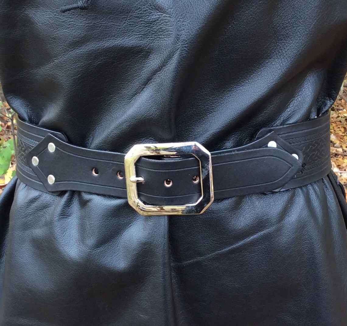 2-1/2 kilt belt celtic embossed | Etsy