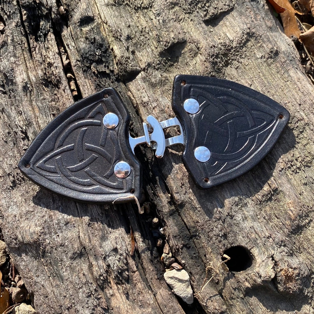 Leather Cloak Clasp, Embossed Stitch-on - Etsy