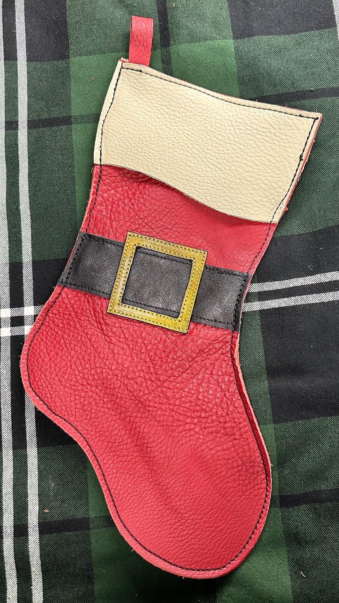 Traditional Leather Christmas Stocking Santa Edition - Etsy