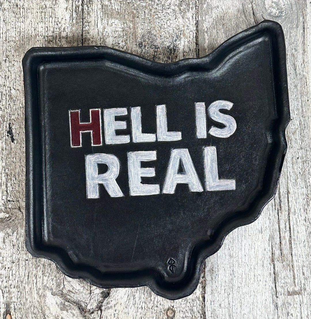 Leather Valet Dump Dice Tray Ohio Hell is Real Sign - Etsy