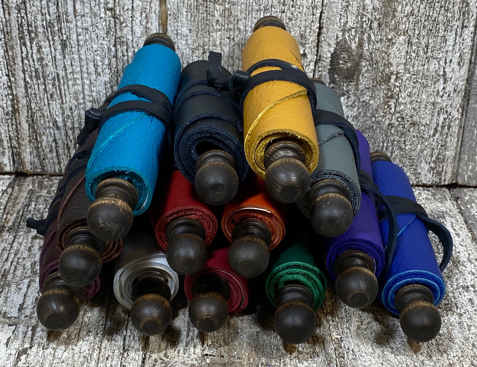Leather Mini Pocket Scroll Parchment COLORS - Etsy