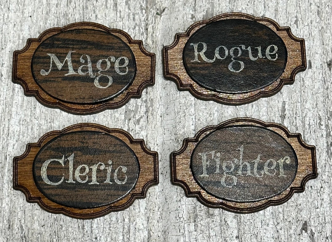 Leather Wood Pins LARP Ren Fair Gaming Dnd Character Class - Etsy
