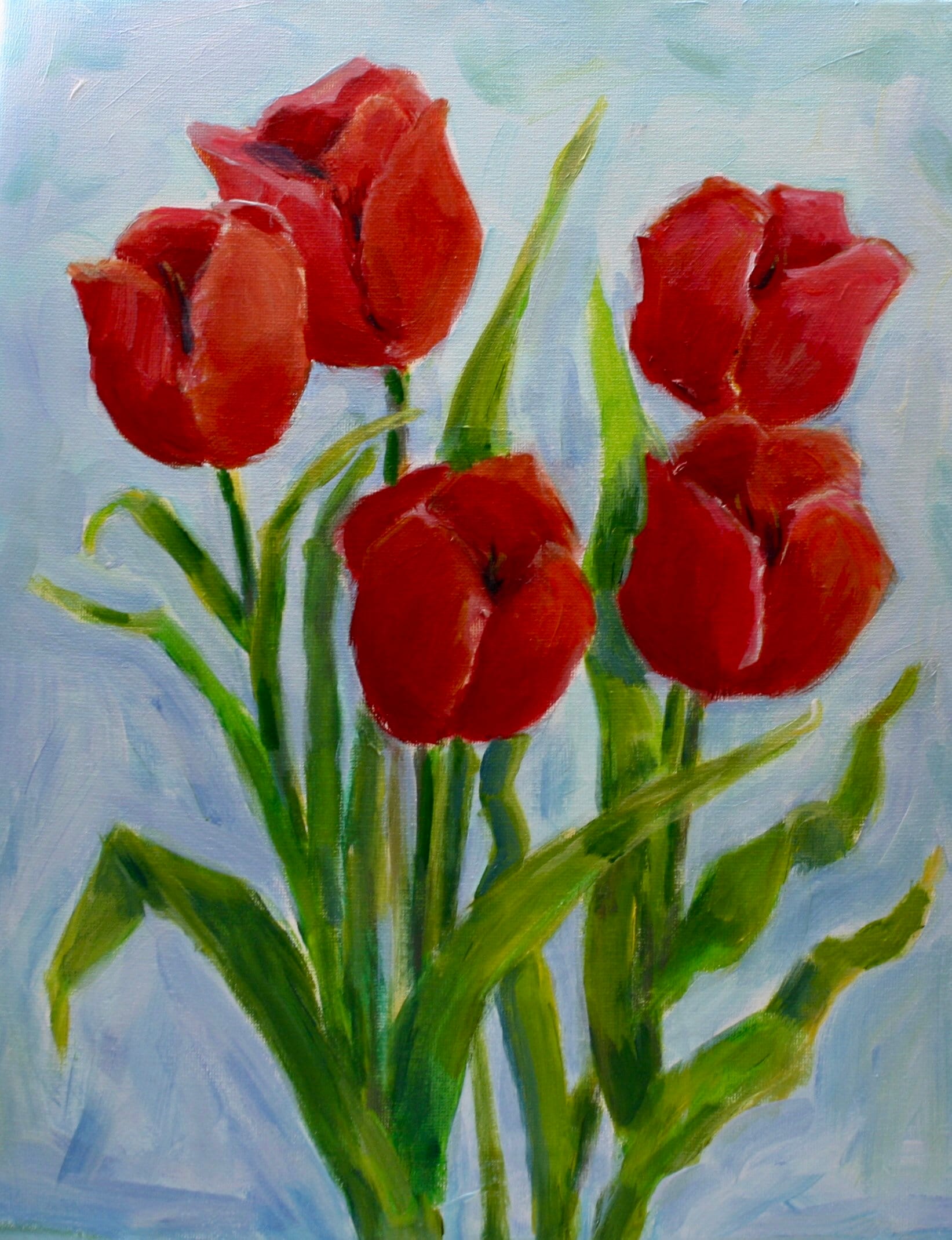 Red Tulips Painting