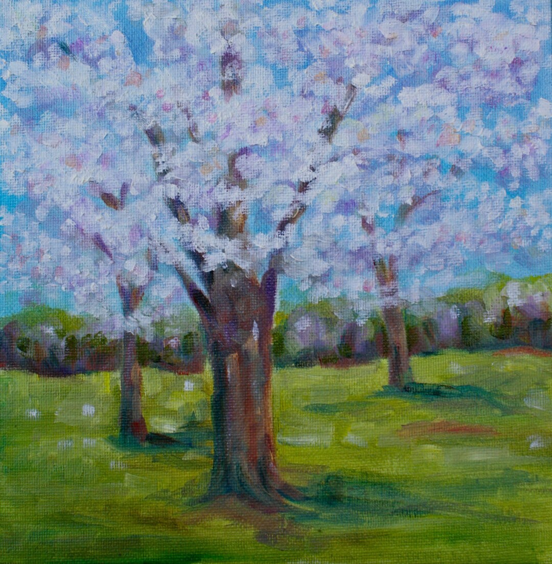 Spring Painting,flowering Tree,dogwood Tree,original Oil,landscape ...