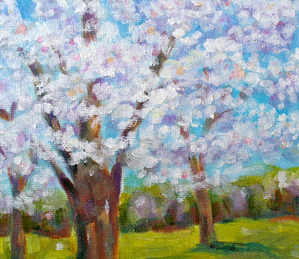 Spring Painting,flowering Tree,dogwood Tree,original Oil,landscape ...