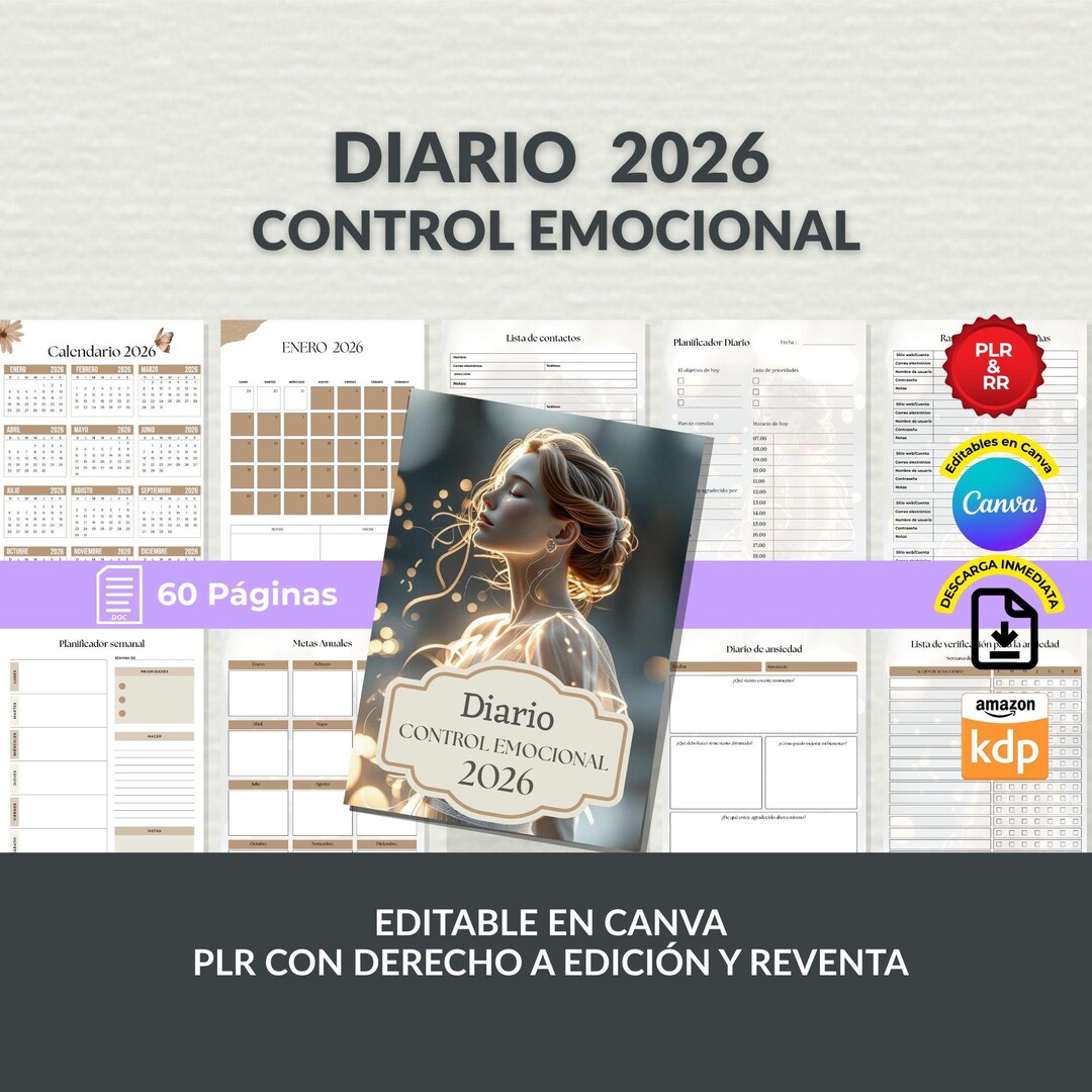 Emotional Control Journal 2026 | Editable Template, Self-care, Emotion ...