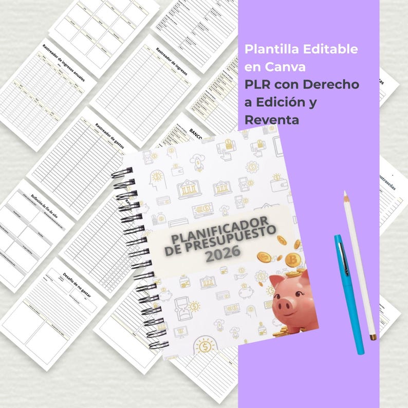 2026 Budget Planner | Editable Template in Canva, Income and Expense ...