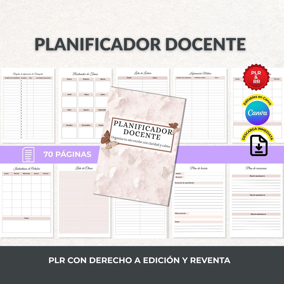 Teacher Planner | Editable in Canva, School Planner for Teachers ...