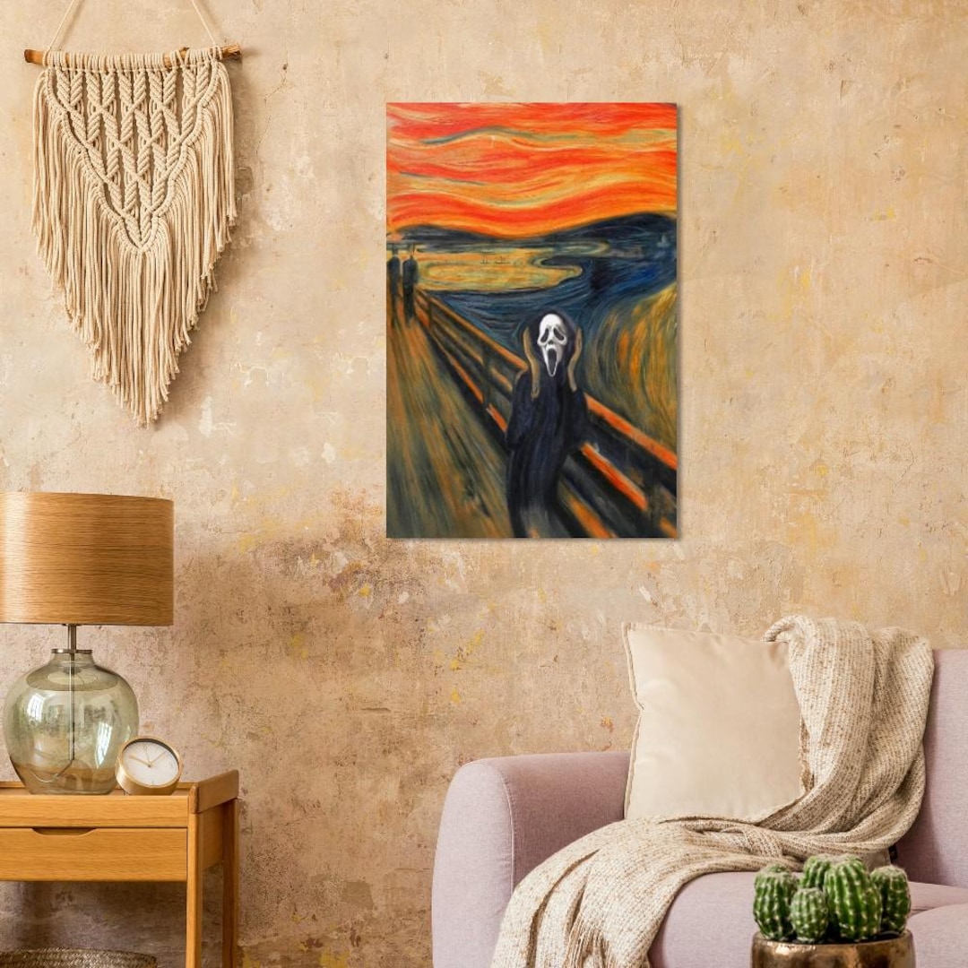 Haunting Van Gogh Scream Ghost Face Poster - Unique Art Print for Home ...