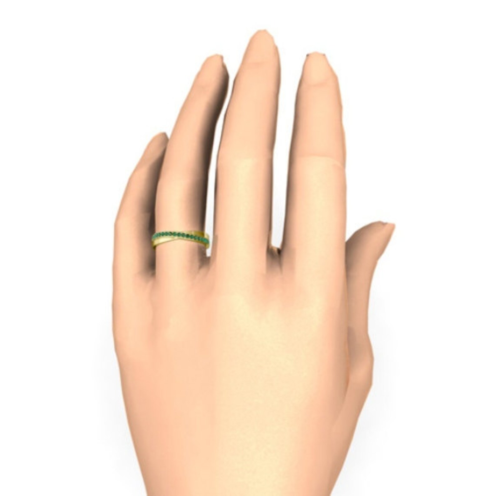 Natural Emerald Infinity Wedding Band in 14k Yellow Gold - Etsy