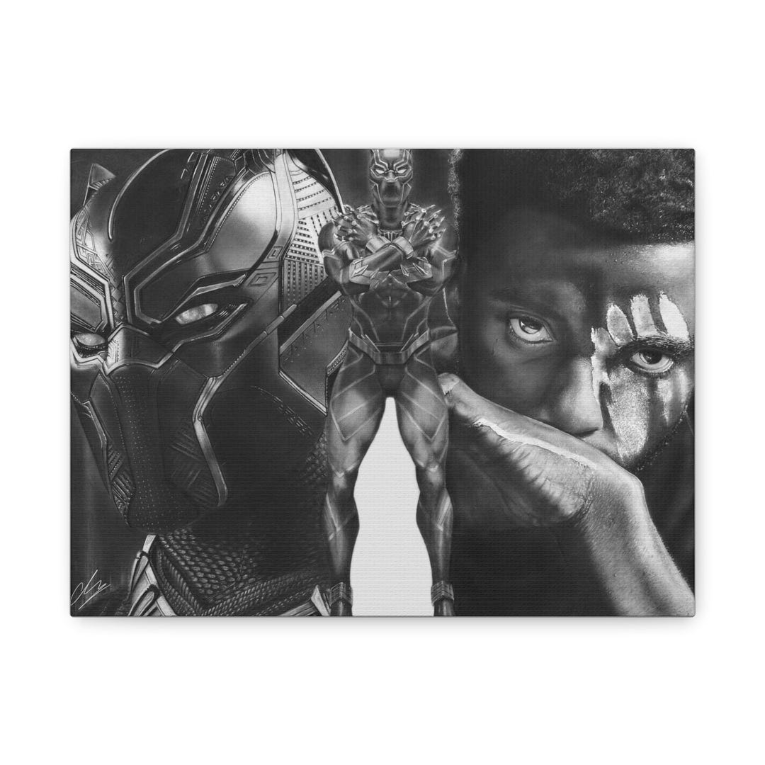 Hand-drawn Wakandan-inspired Warrior Tribute on Canvas. Heroic King ...