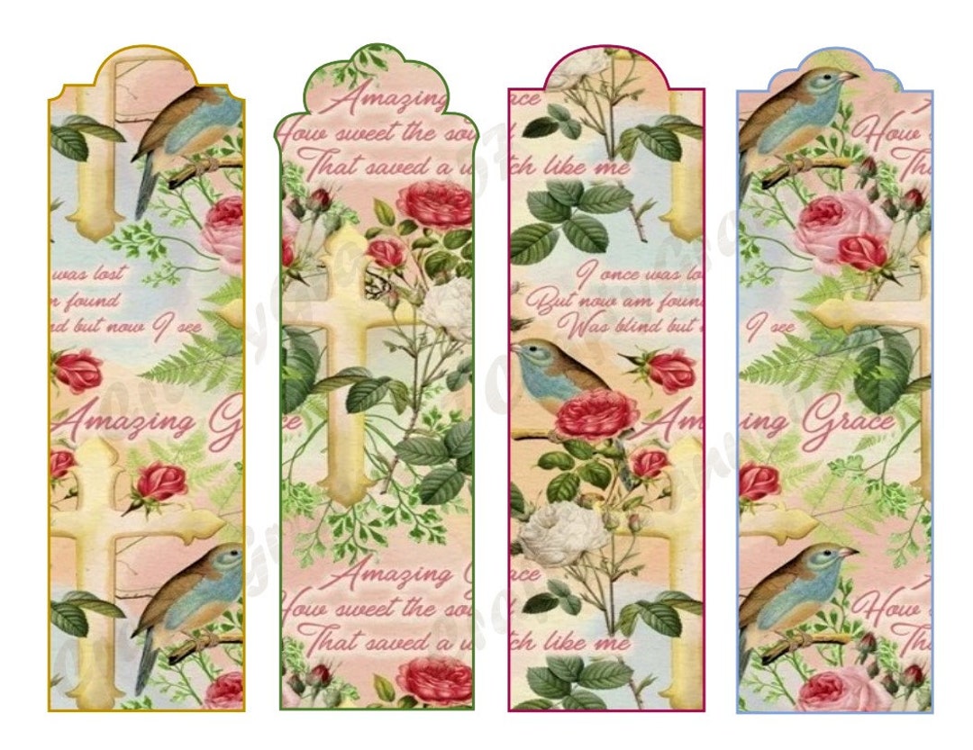 Easter Crosses Bookmarks 1 Page Digital Download Flowers - Etsy