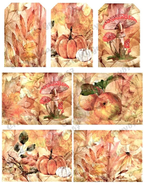 Instant Digital Download 8 Pages Autumn/fall Pumpkins - Etsy