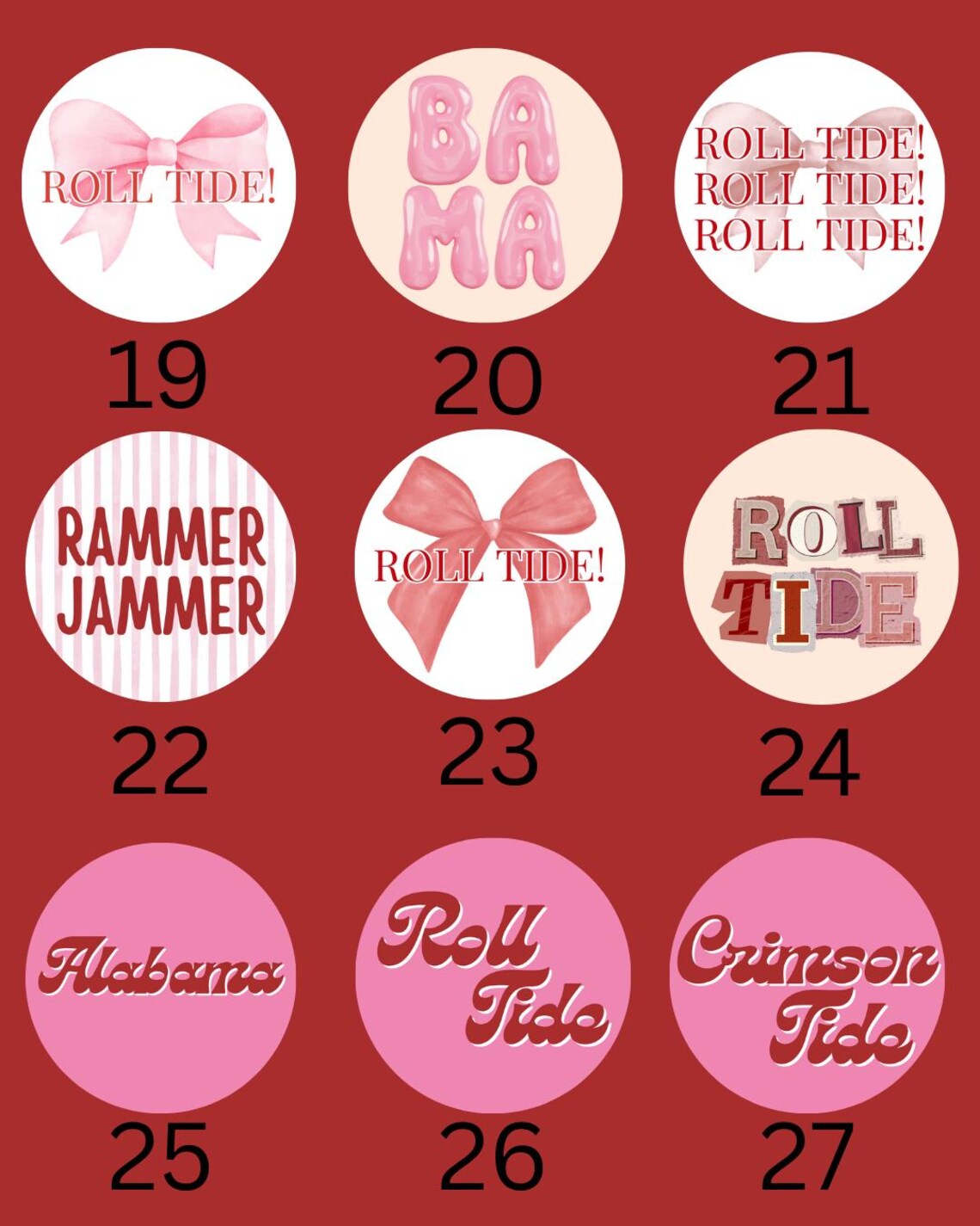 University of Alabama Gameday Buttons Sorority - Etsy