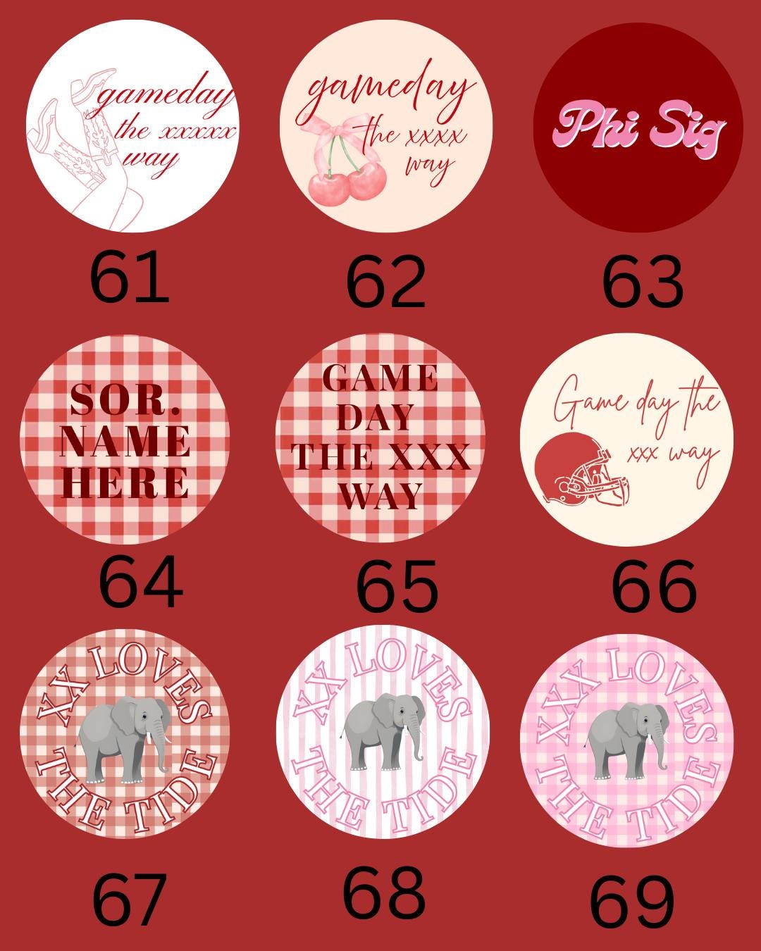 University of Alabama Gameday Buttons Sorority - Etsy