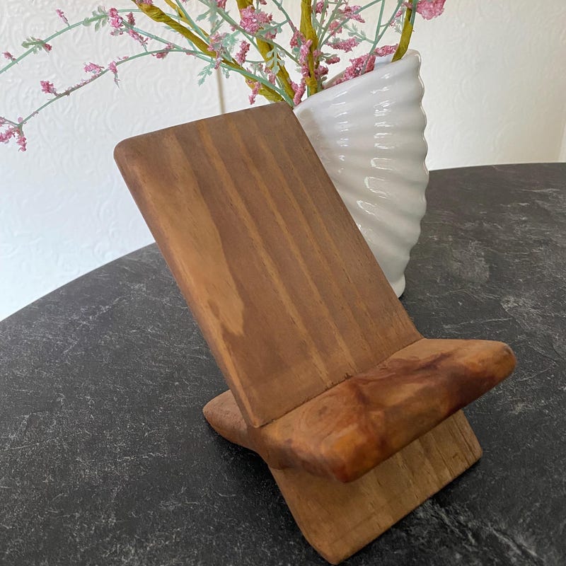 Reclaimed Wood Phone Stand - Etsy UK