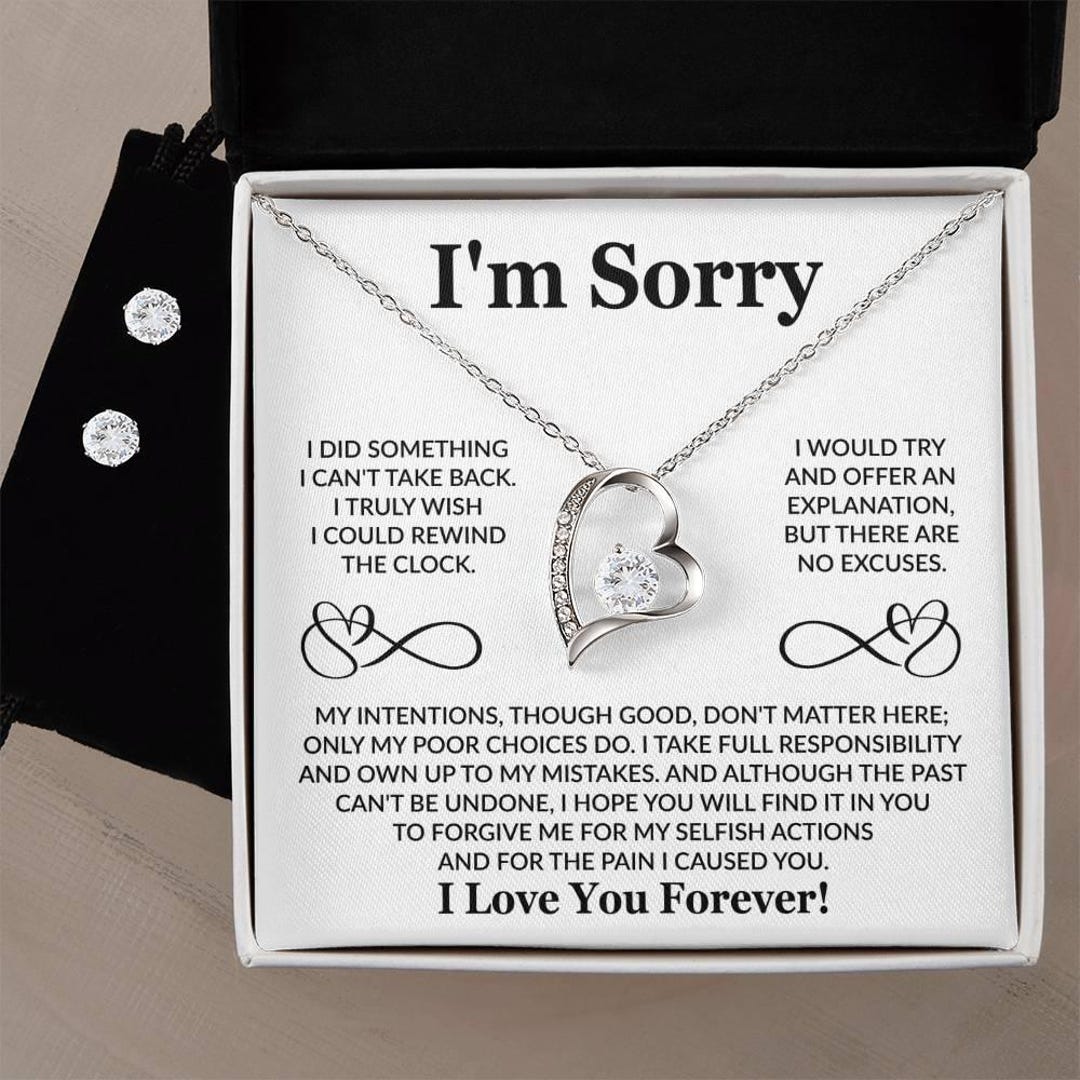 I'm Sorry Gift, Apology Necklace for Her, Please Forgive Me Gift for ...