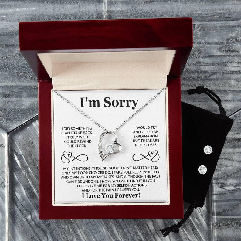 I'm Sorry Gift, Apology Necklace for Her, Please Forgive Me Gift for ...