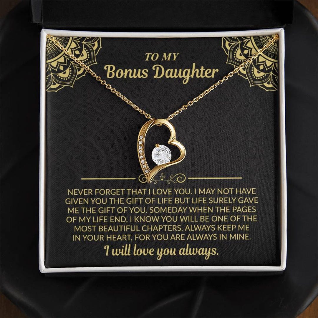 To My Bonus Daughter Necklace, Bonus Daughter Gift, Heartfelt Gift for ...