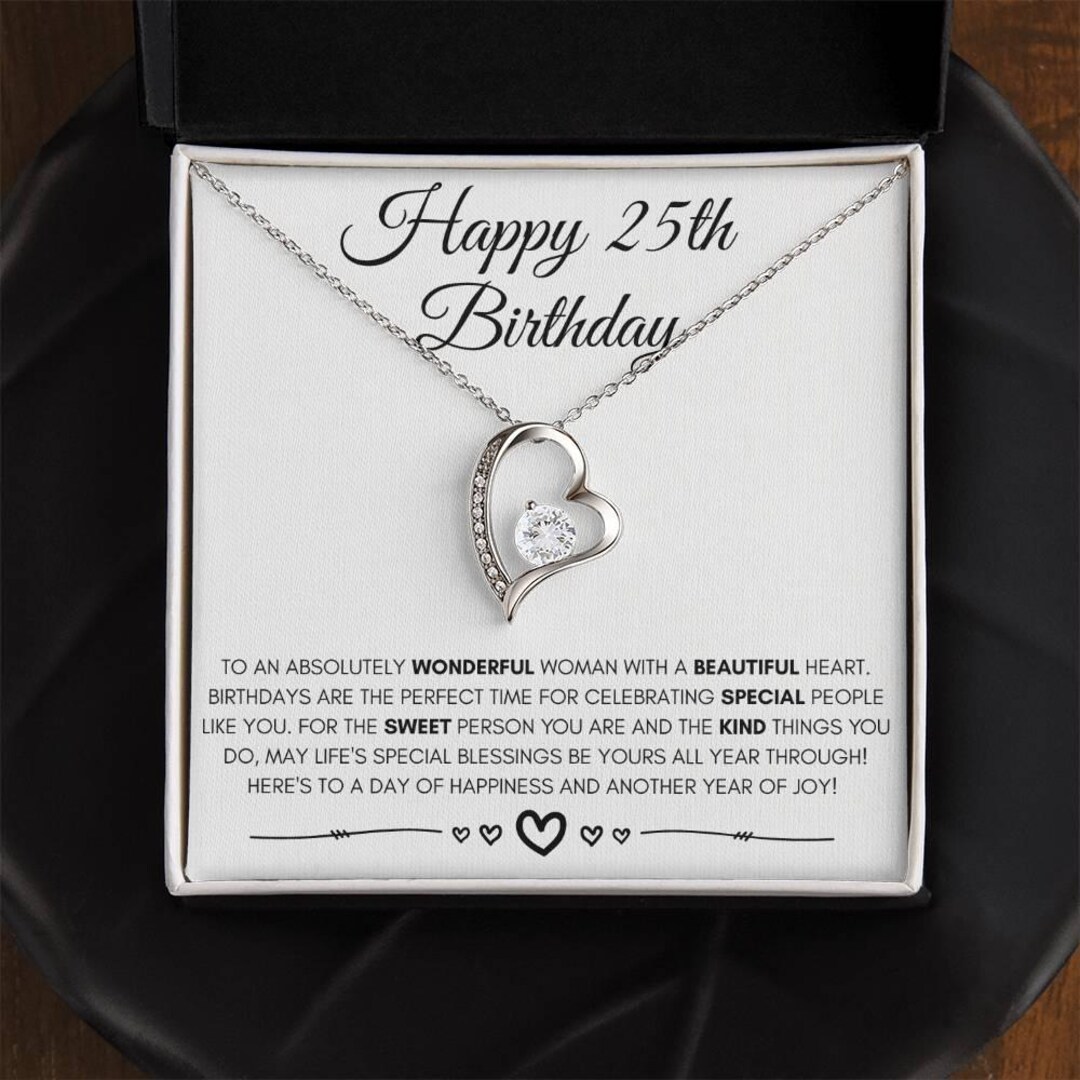 25th Birthday Necklace for Her, Happy 25th Birthday Gift, 25th Birthday ...