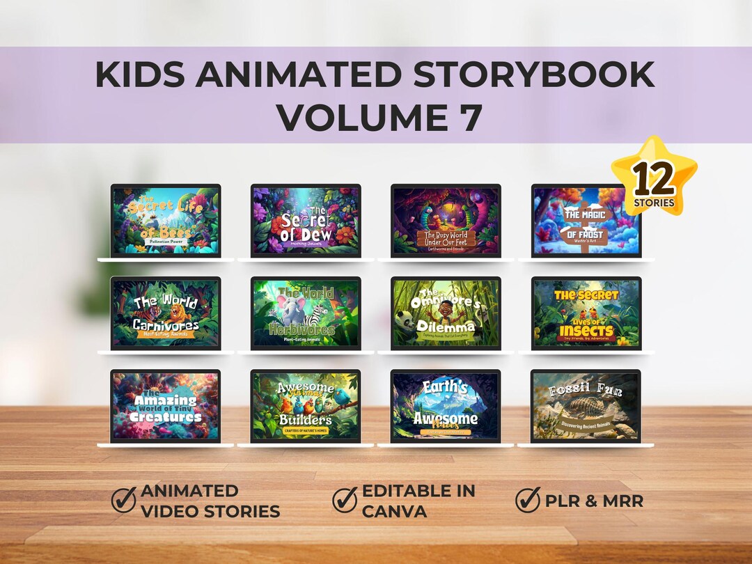 Kids Animated Storybook Bundle – Vol. 7 (12 Stories) | Editable Canva ...