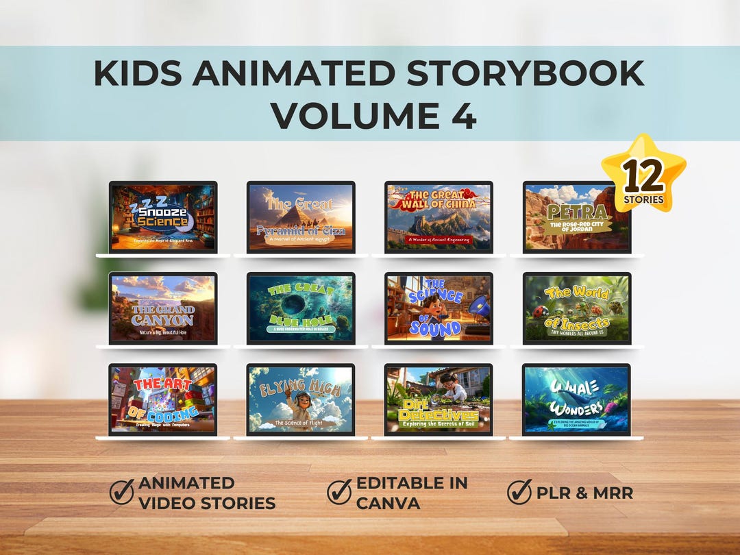 Kids Animated Storybook Bundle – Vol. 4 (12 Stories) | Editable Canva ...