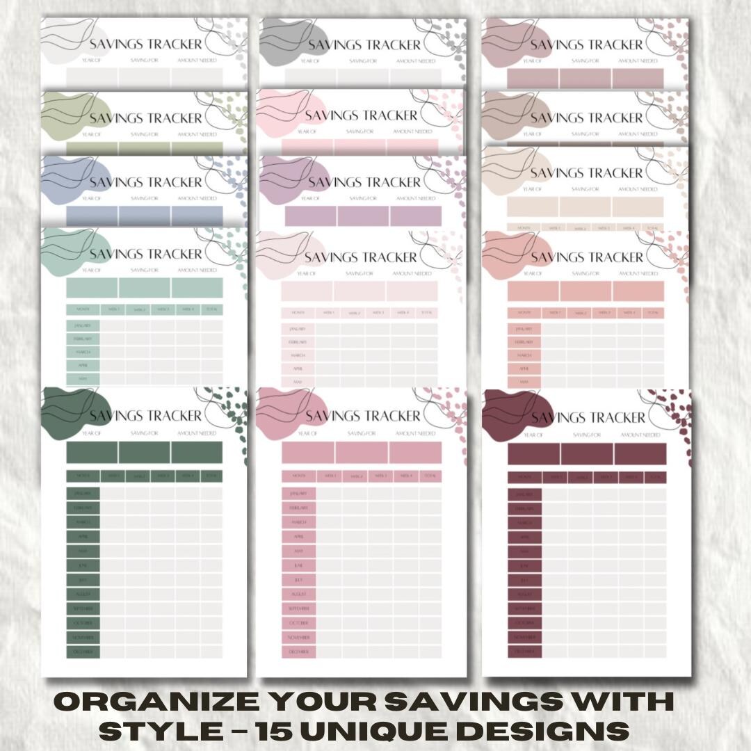 Pastel Savings Trackers Set • Aesthetic Money Tracker Bundle (15 ...