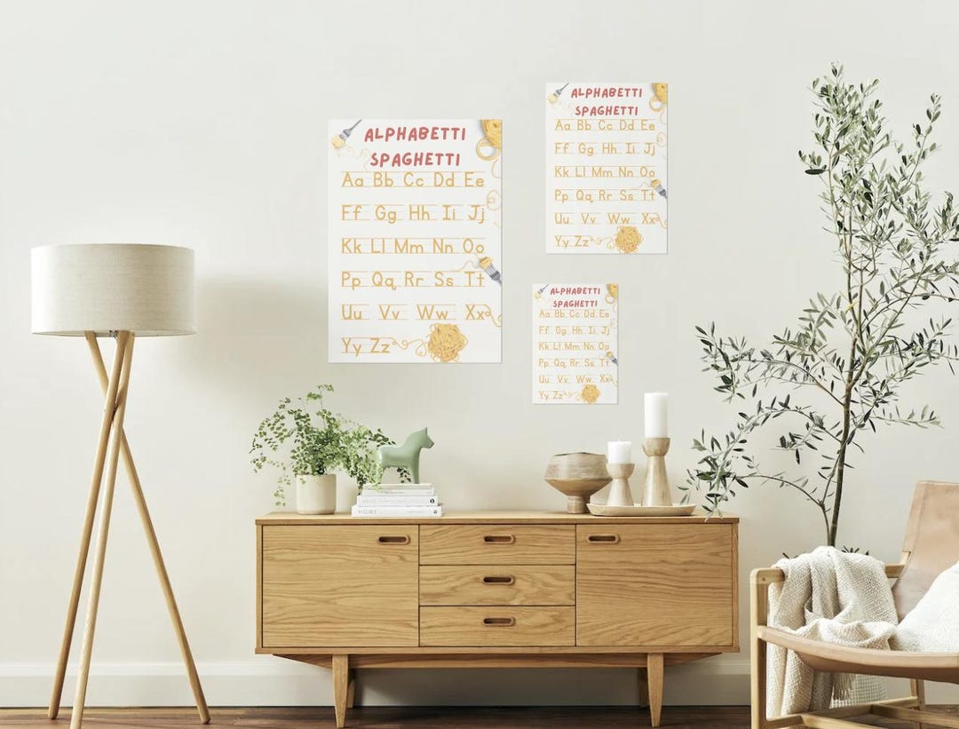 Alphabet Poster for Kids – Alphabetti Spaghetti – Fun Learning Poster ...