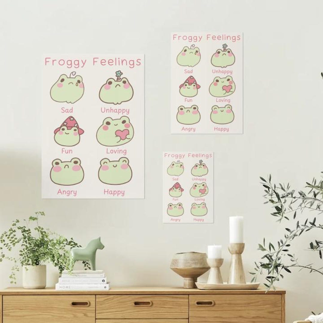 Printable Emotion Chart for Kids Blue/pink | ADHD & Autism Visual ...