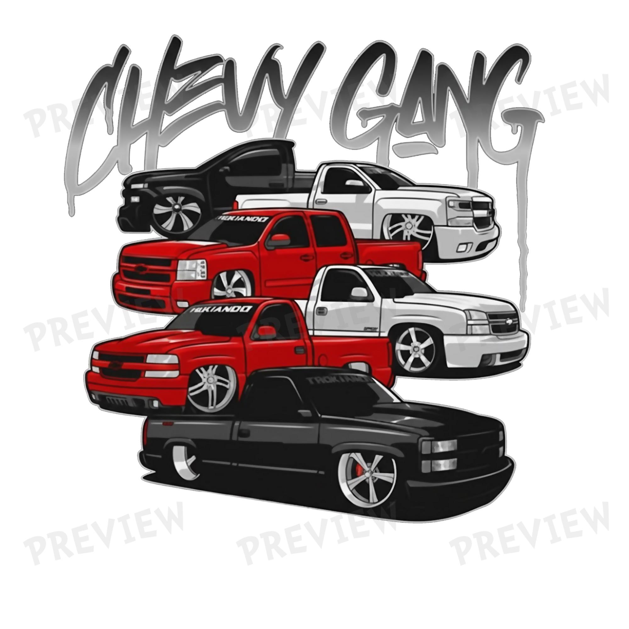 Chevy Gang Truck SVG | Lowered Chevy Pickup Illustration | Lowrider Car ...