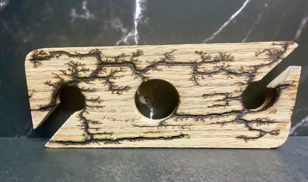 Fractal Burned Wine Bottle & Glass Caddy - Etsy